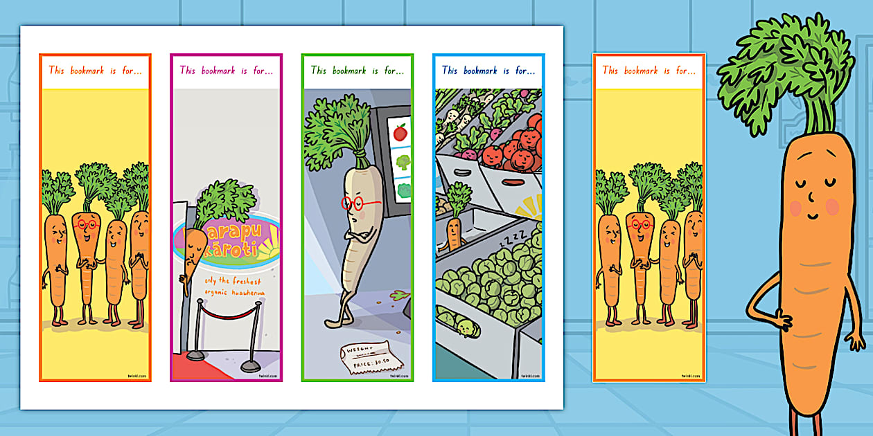 Carrot Club/Karapu Kāroti Editable Bookmarks - Twinkl
