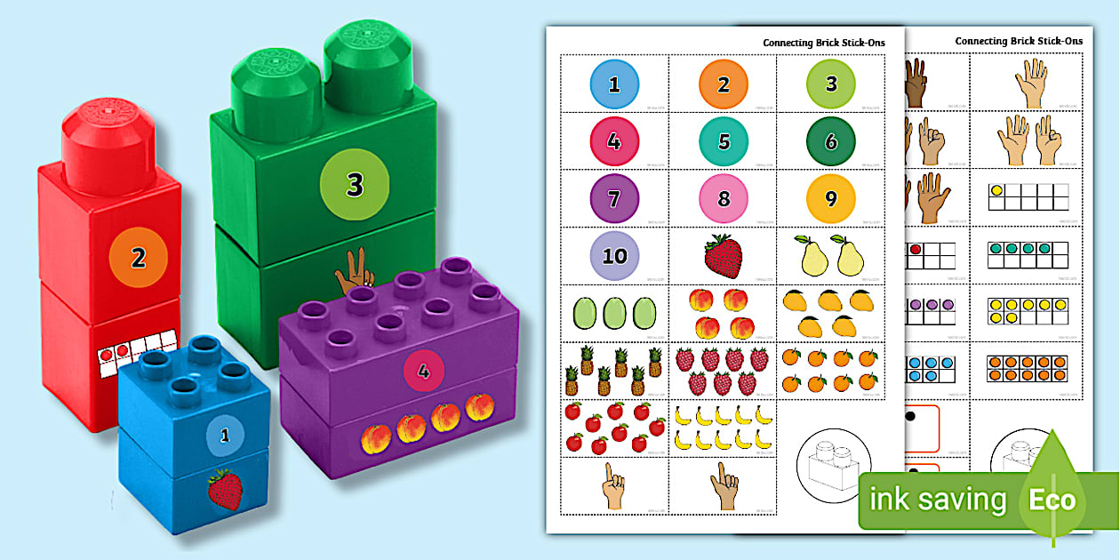 👉 Number Representations to 10 Connecting Bricks Game