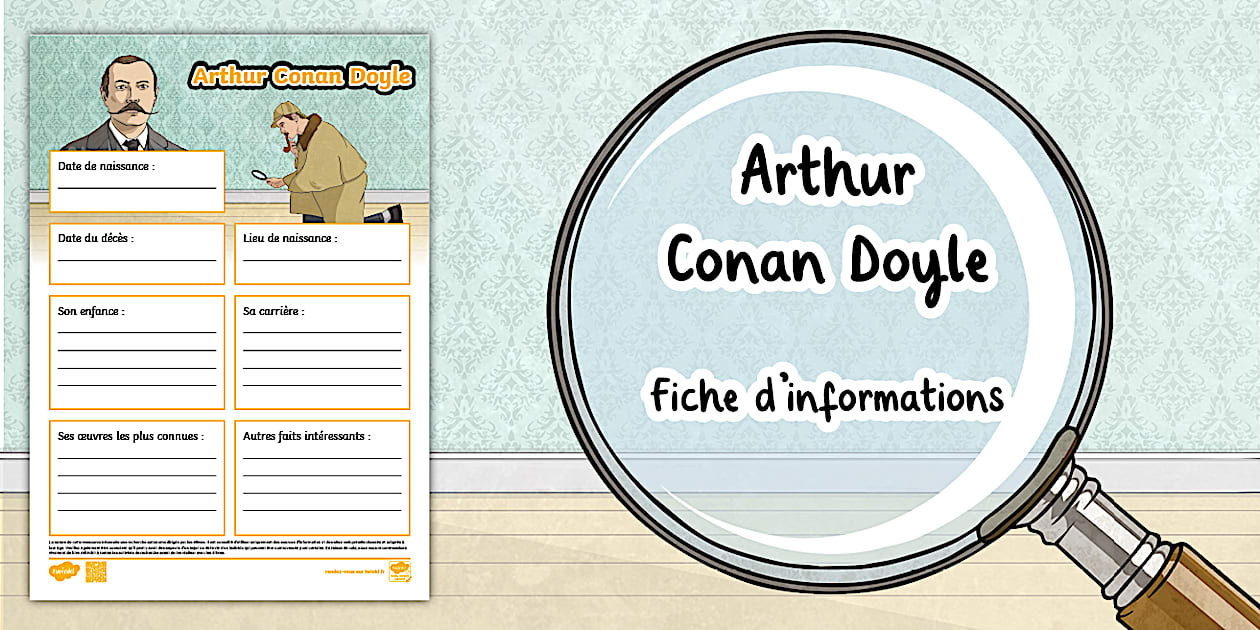 Fiche d'informations : Arthur Conan Doyle (professor feito)