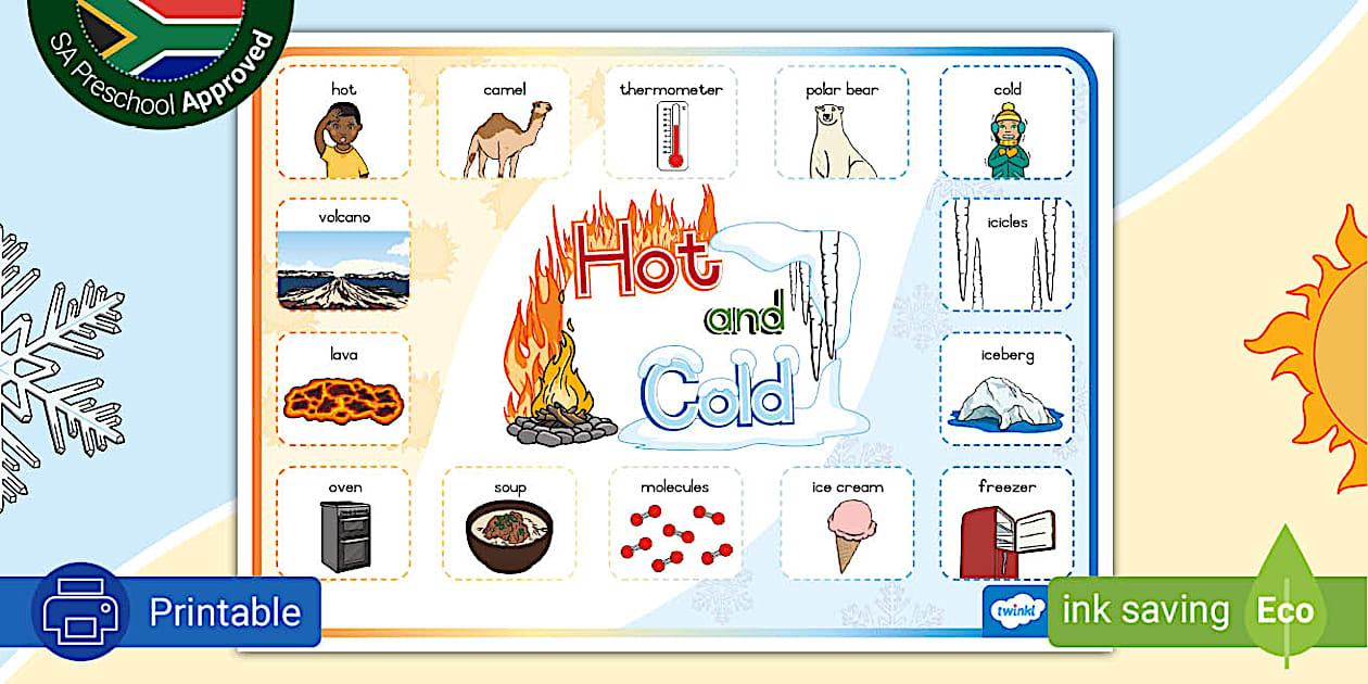 Hot and Cold: Communication Mat (teacher made) - Twinkl
