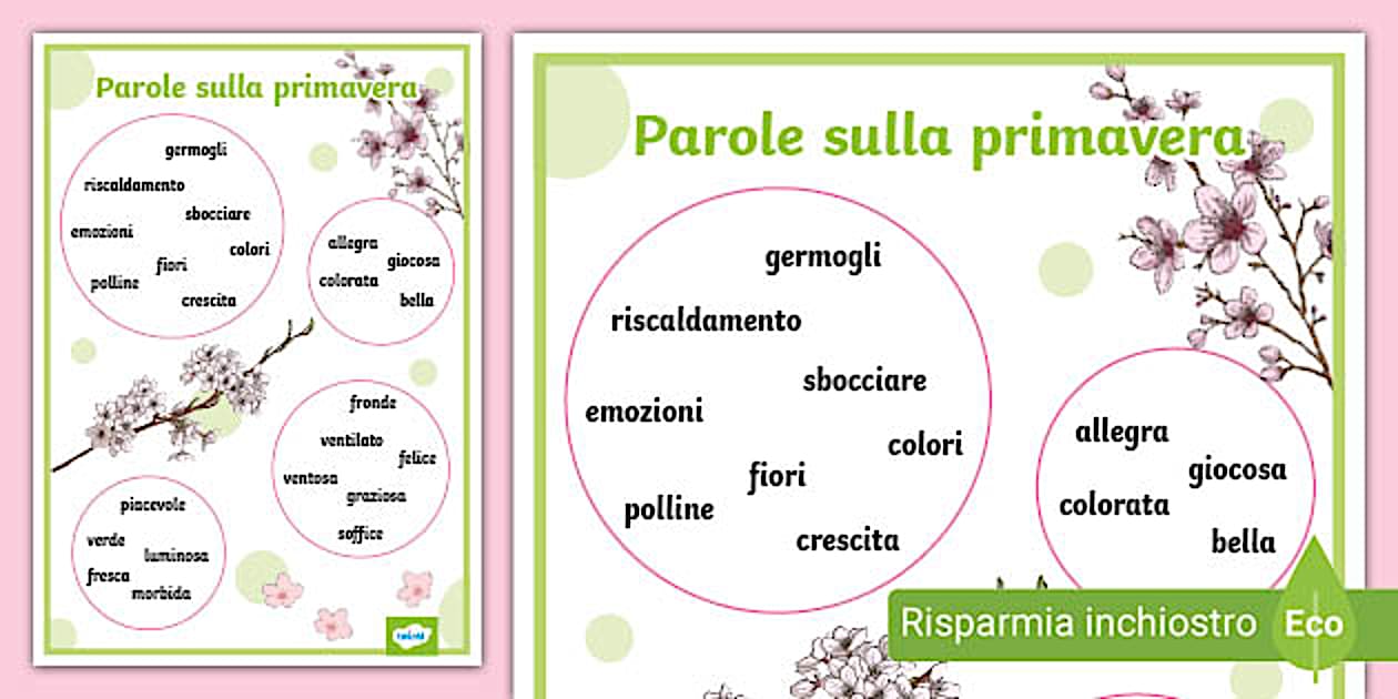 Aggettivi per la primavera (Teacher-Made) - Twinkl