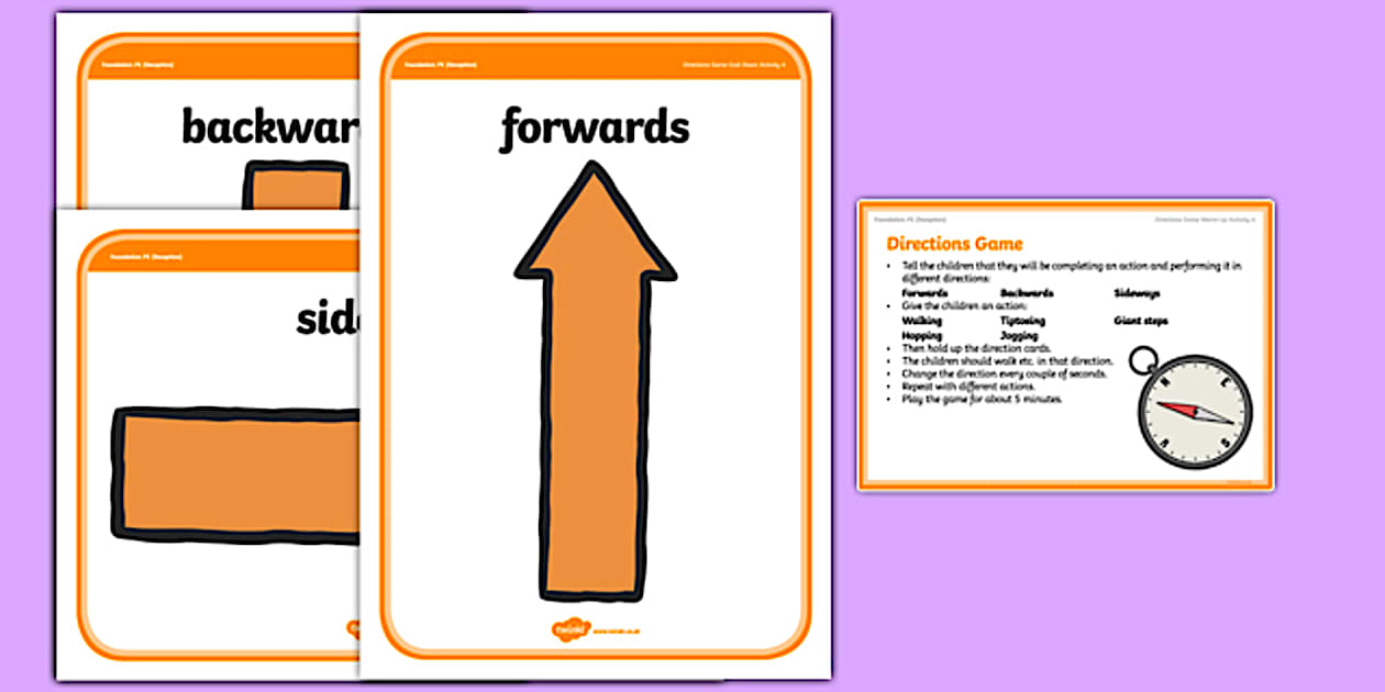 Directions Game Warm-Up Activity Card (teacher made)