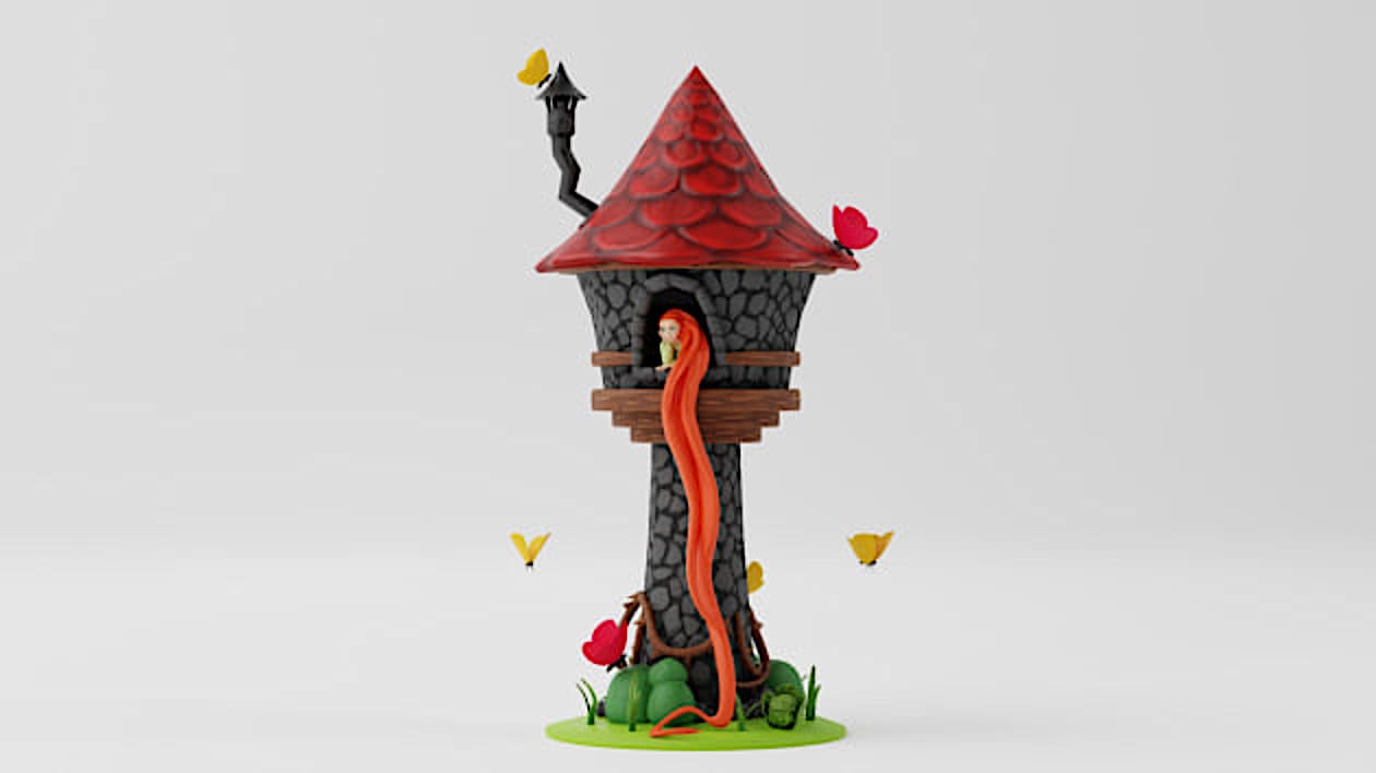 3D Model: Fairy Tales - Rapunzel (teacher made) - Twinkl