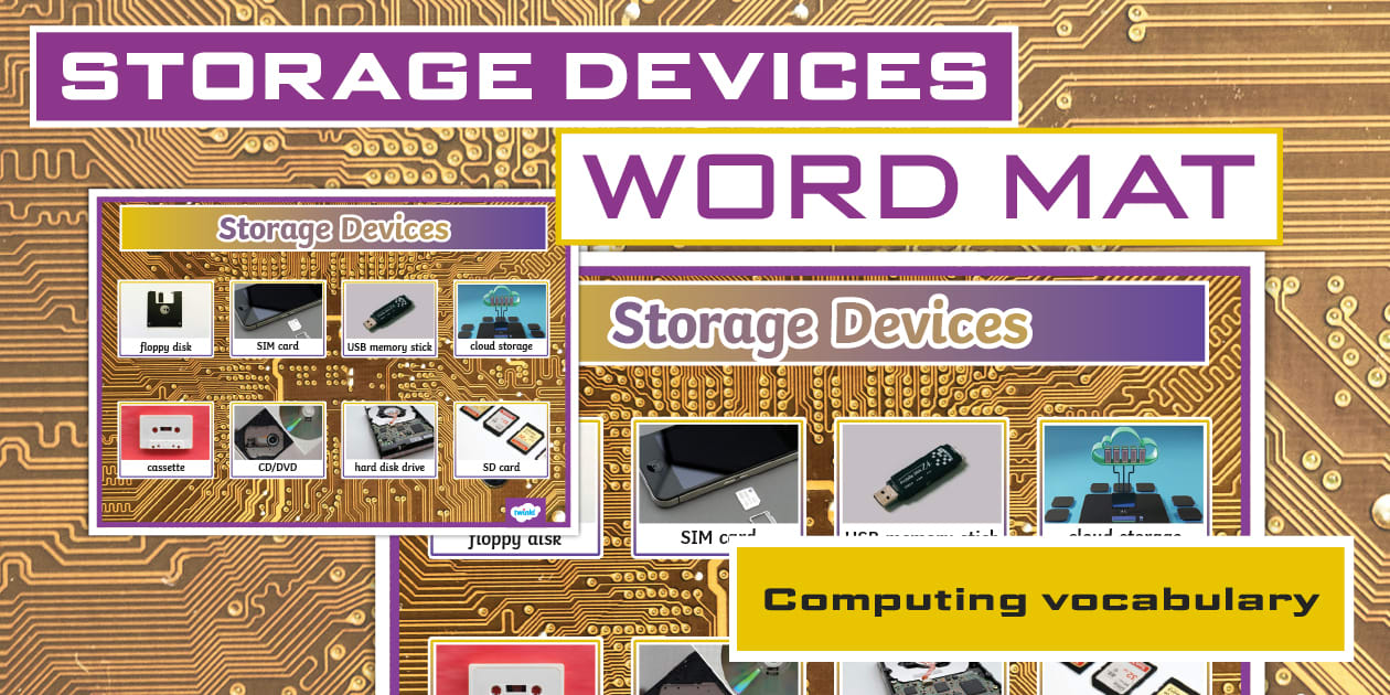 Storage Devices Word Mat
