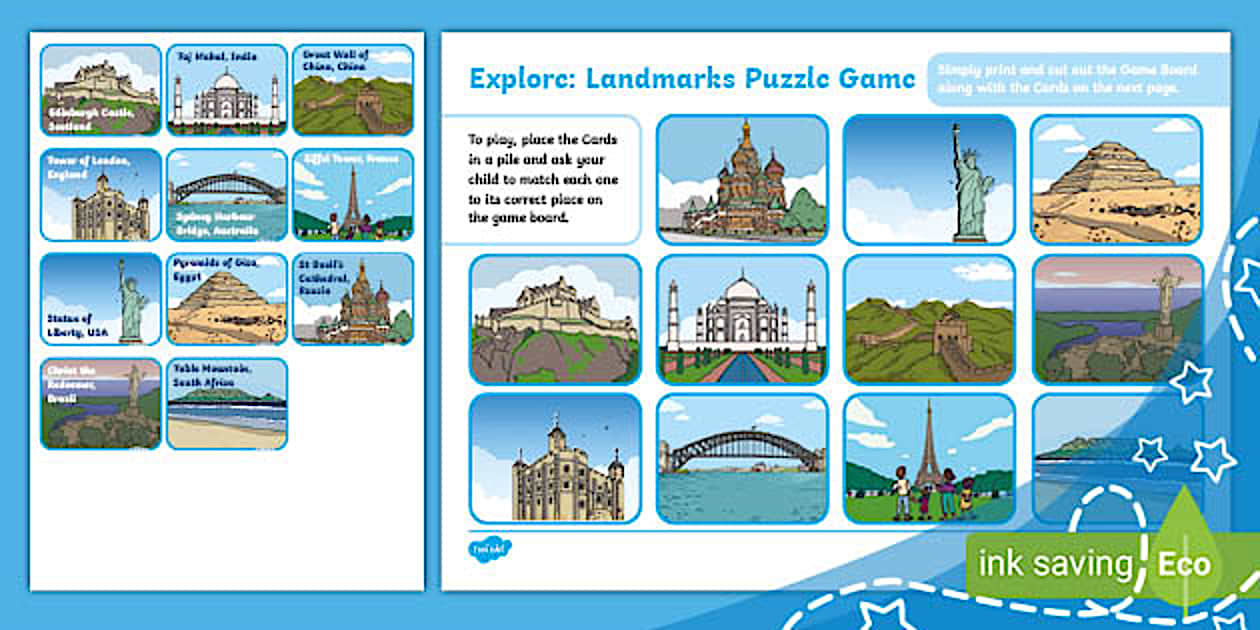 World Landmarks Puzzle Game | Parents Teaching Support