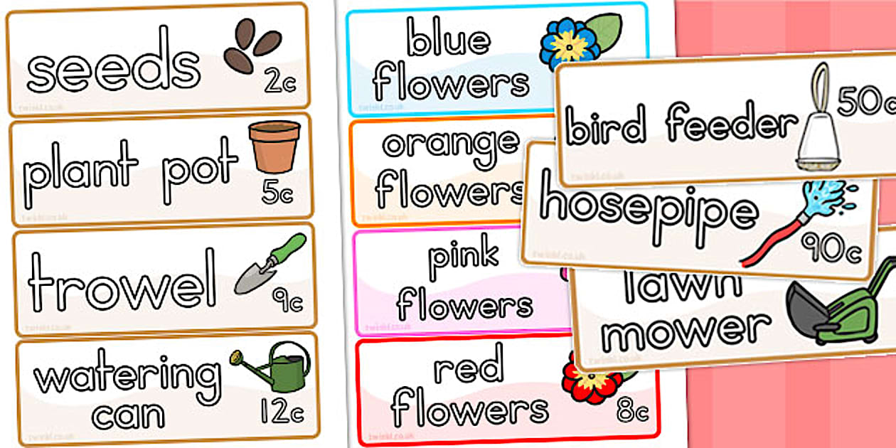 Garden Centre Labels Flowers (teacher made) - Twinkl