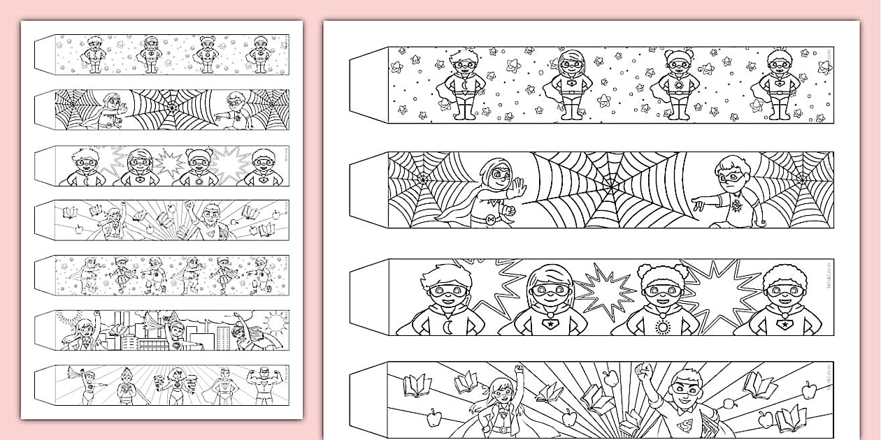 Superhero Colouring Paper Chain (teacher made) - Twinkl