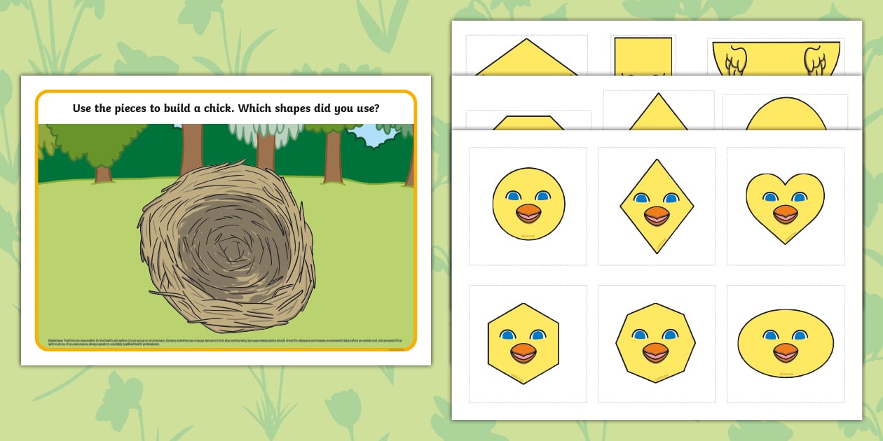 Build a Spring Chick 2D Shape Activity (teacher made)