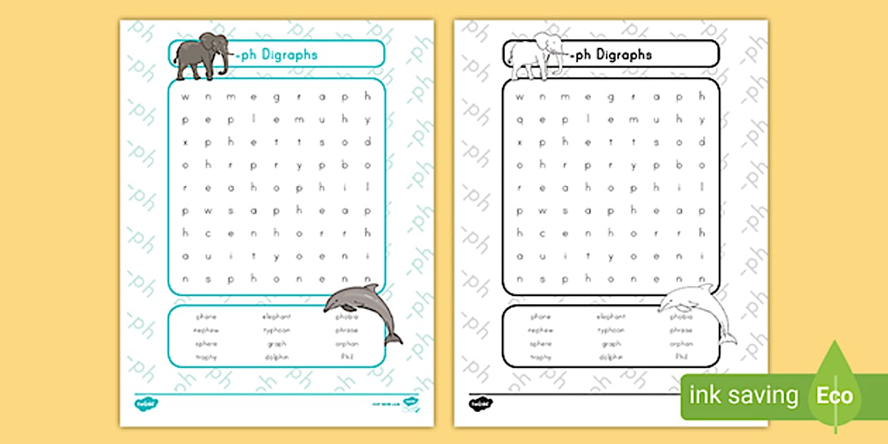 -ph Digraphs Word Search (Teacher-Made) - Twinkl