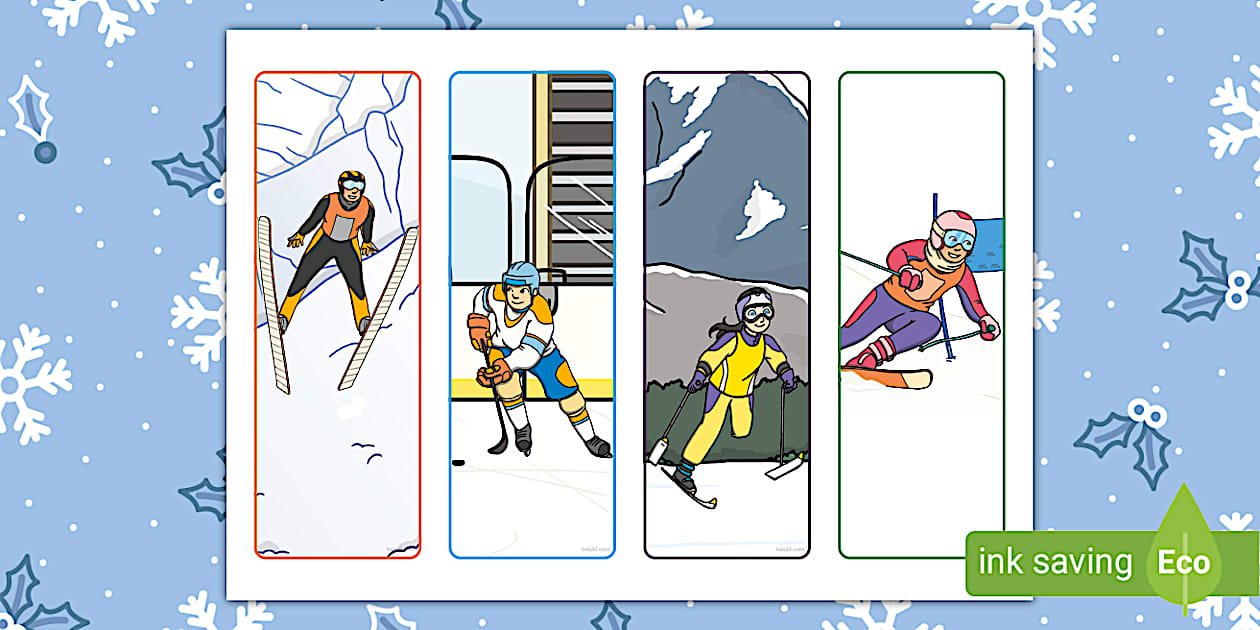 Winter Sports Bookmarks (teacher made) - Twinkl