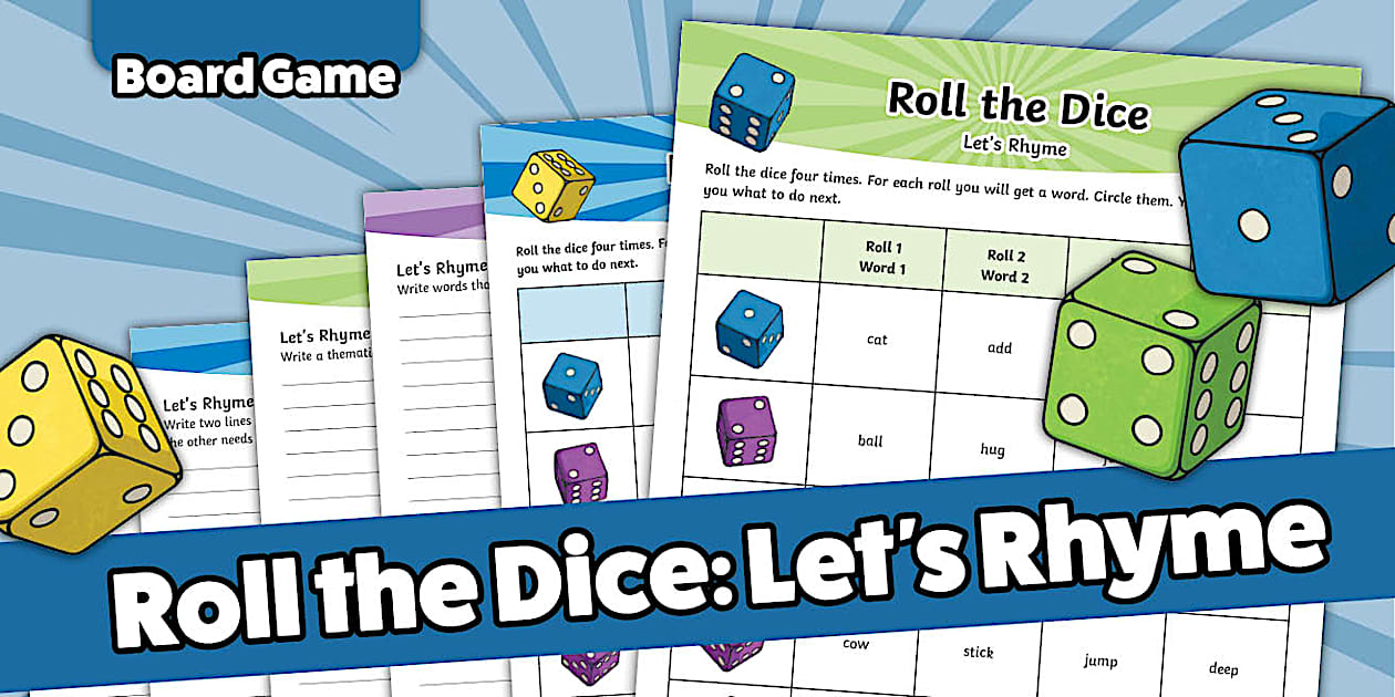 IP English Roll the Dice: Let's Rhyme – Board Game (CAPS)
