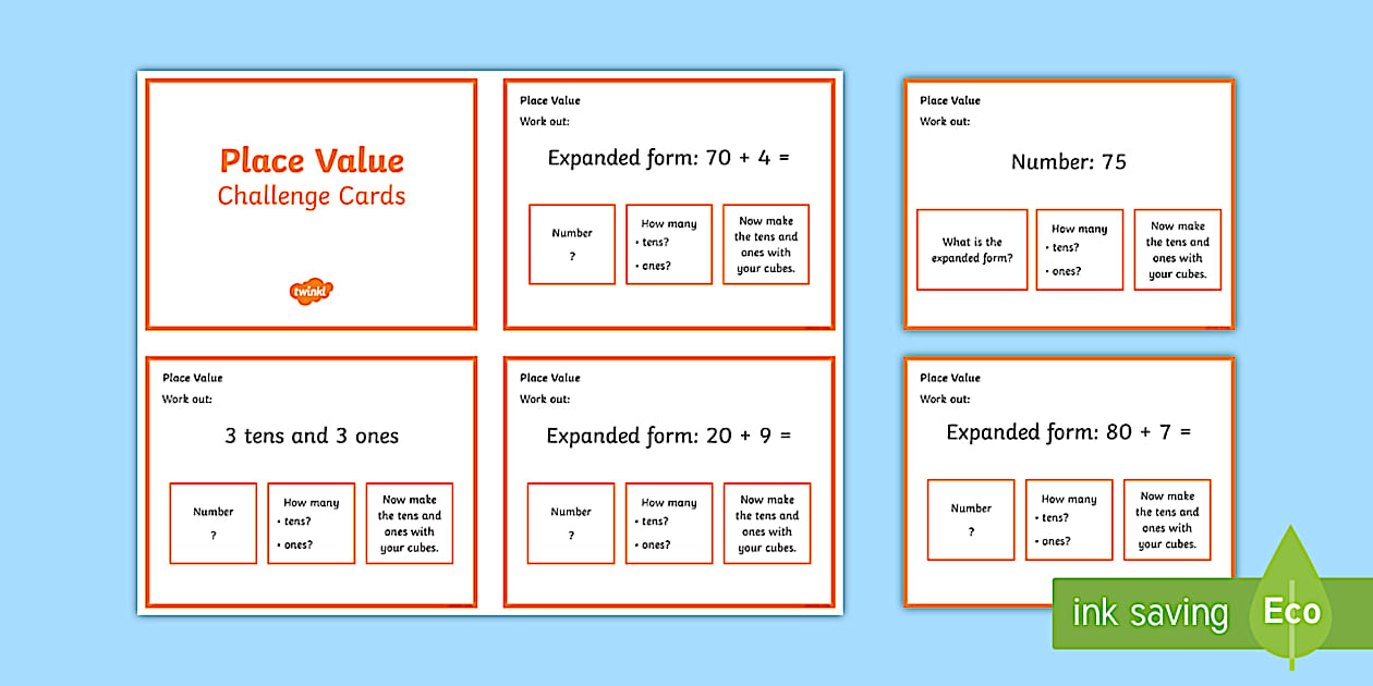 Third Grade Place Value Math Challenge Cards (Teacher-Made)