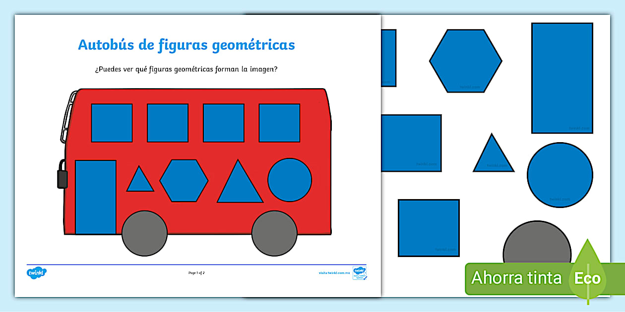 Hoja de actividad: Autobús de figuras geométricas- Guía de trabajo