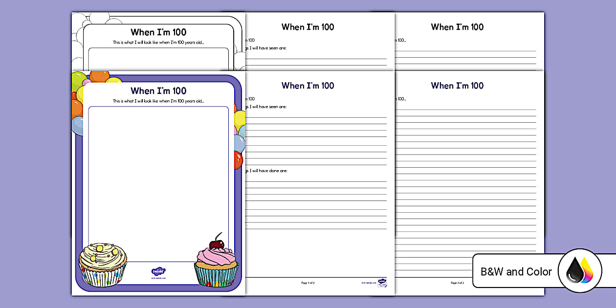 When I Am 100 Years Old Writing Activity | Twinkl USA