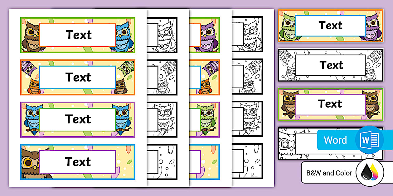 Editable Adorable Owl Theme Labels (teacher made) - Twinkl