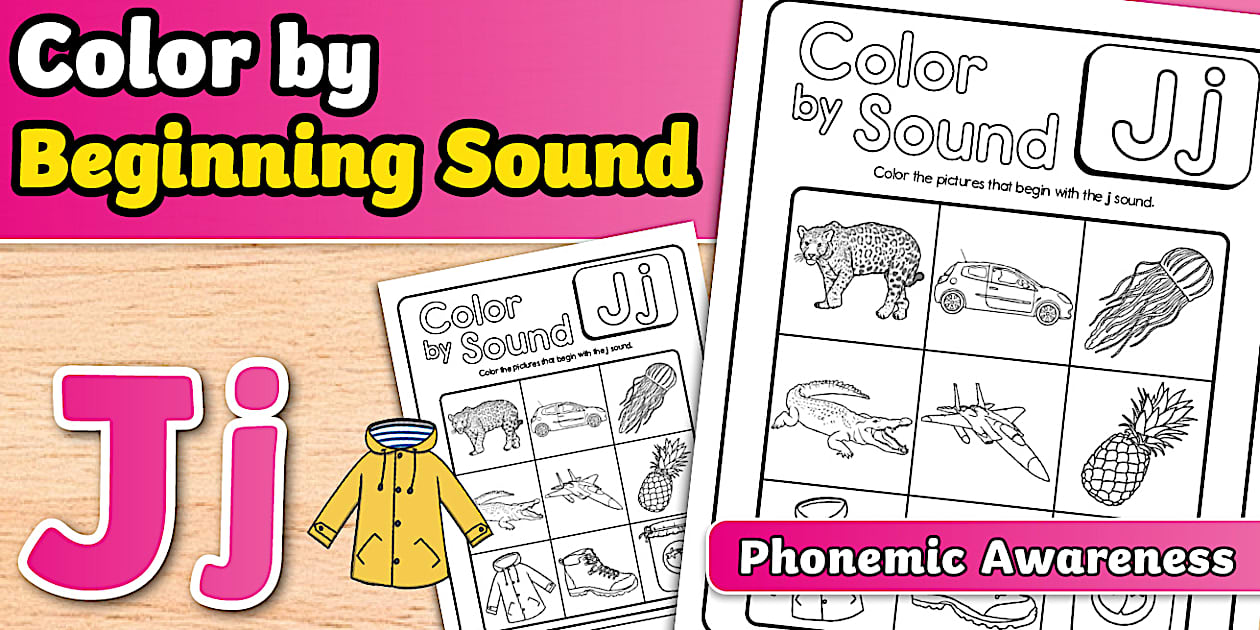 Color by Beginning Sound: Letter j Worksheet (teacher made)