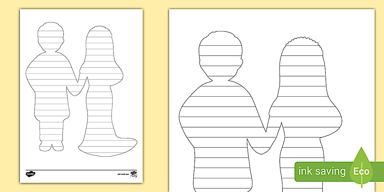 Bride and Groom Writing Template