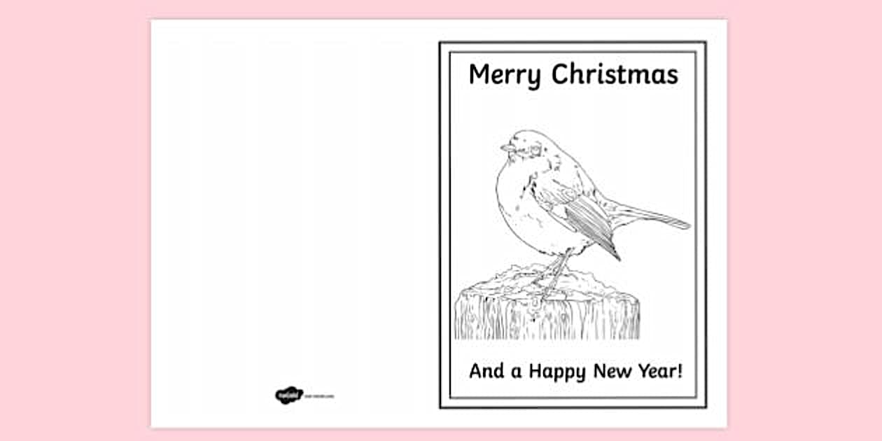 Robin Christmas Card Colouring Activity | Printable - Twinkl