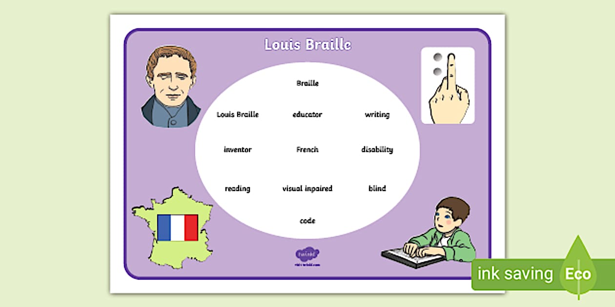 Cursive Louis Braille Word Mat (professor feito) - Twinkl