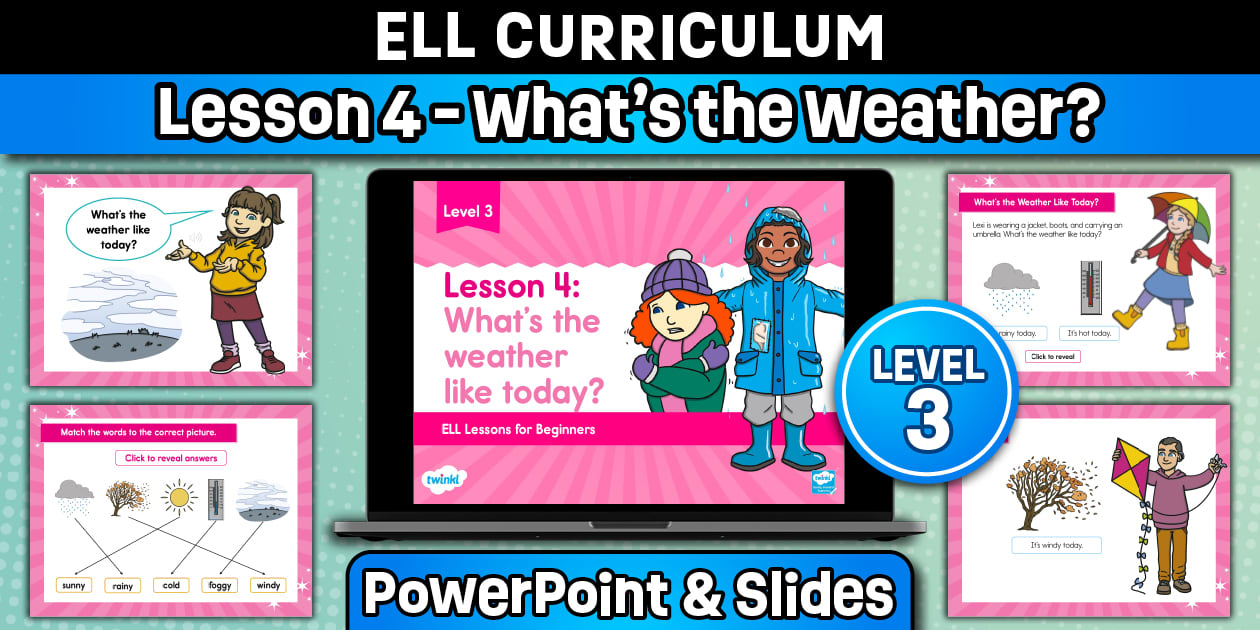 ELL: Level 3, Lesson 4 What's the Weather? PowerPoint & Slides