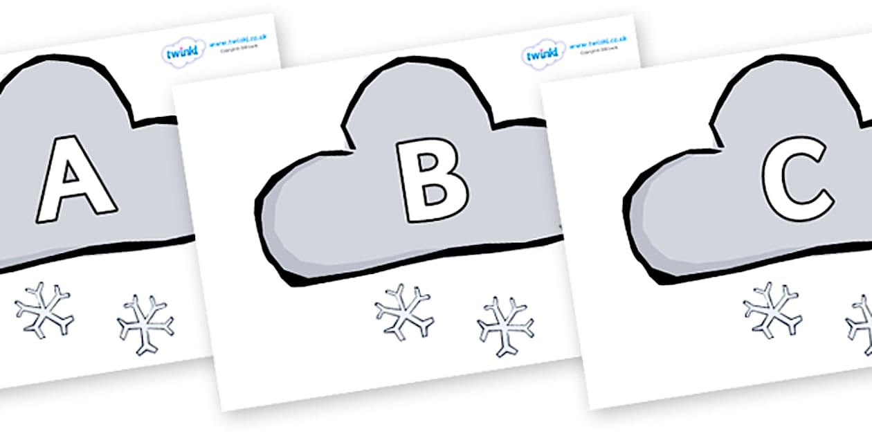 A-Z Alphabet on Weather Symbols (Snow) - Twinkl