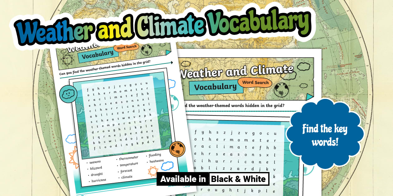 Weather and Climate Vocabulary Word Search