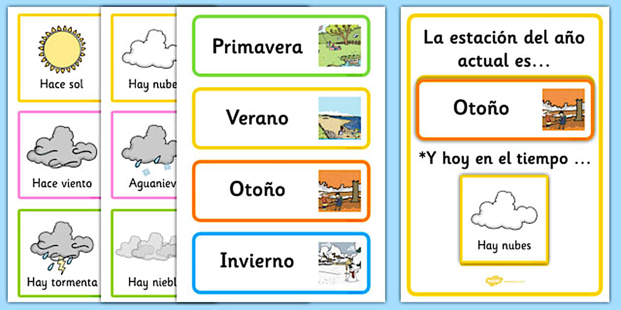 Weather and Season Day Calendar Spanish (teacher made)