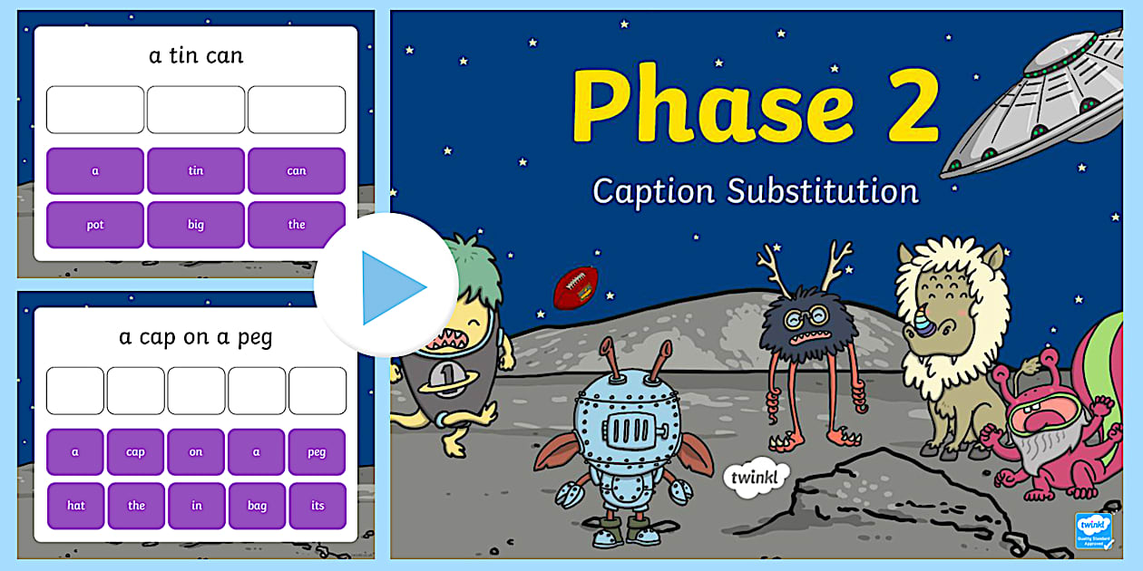 Cursive Phase 2 Caption Substitution PowerPoint - Twinkl