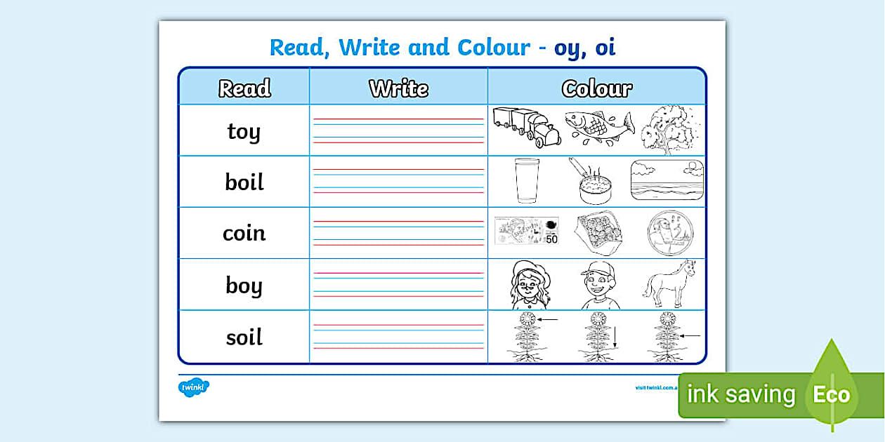 Read, Write and Colour - Twinkl