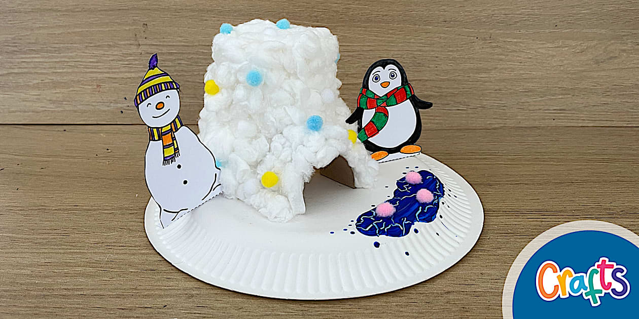 Cotton Wool Igloo Craft - Crafts (teacher made) - Twinkl