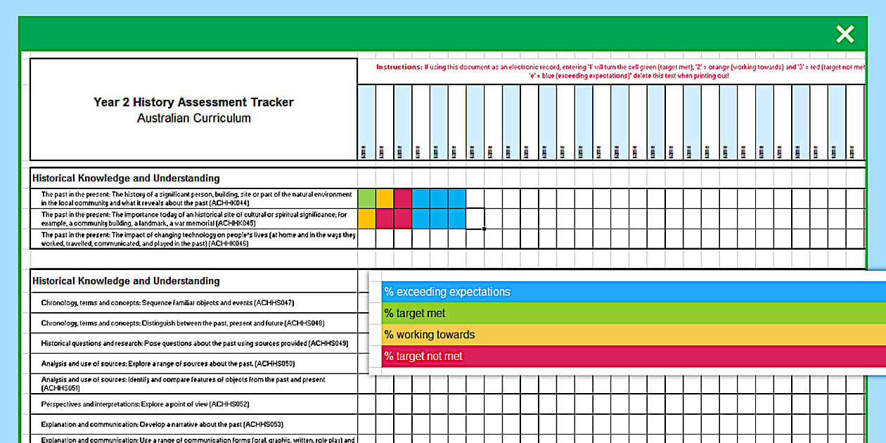 Year 2 History Assessment Tracker (teacher made) - Twinkl