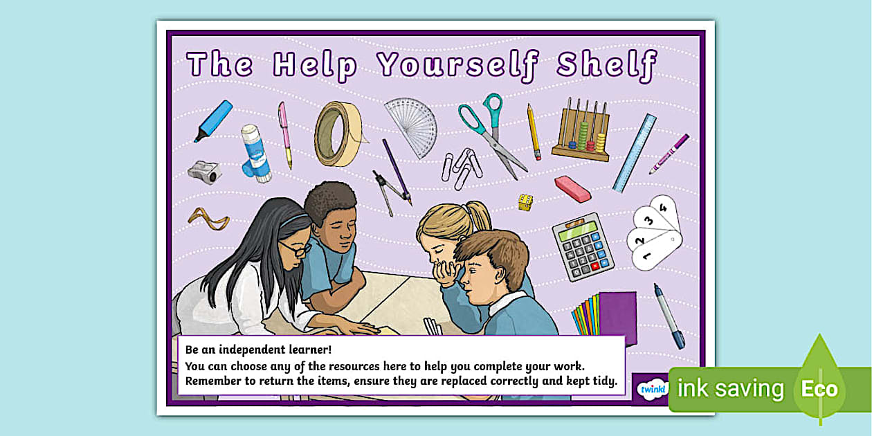 The Help Yourself Shelf Instructional Display Poster