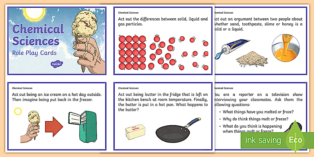 Year 3 Chemical Sciences Role Play Cards – Australia