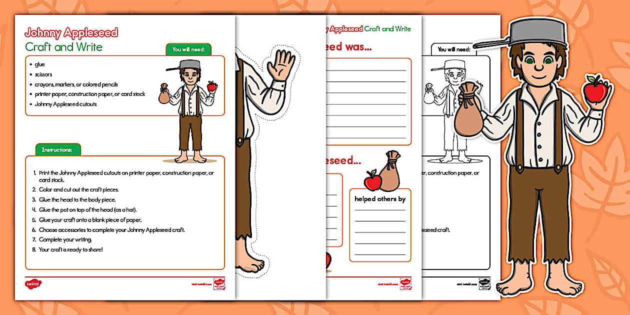 Johnny Appleseed Craft and Write Activity