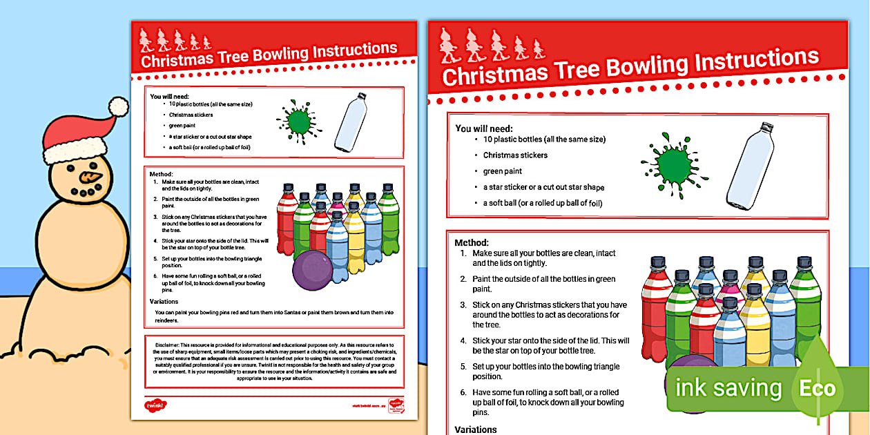 Christmas Tree Bowling Instructions (Teacher-Made) - Twinkl