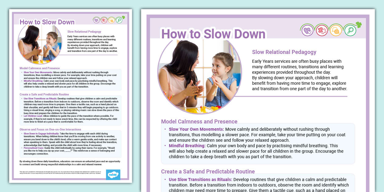 How to Slow Down - Slow Relational Pedagogy - Twinkl