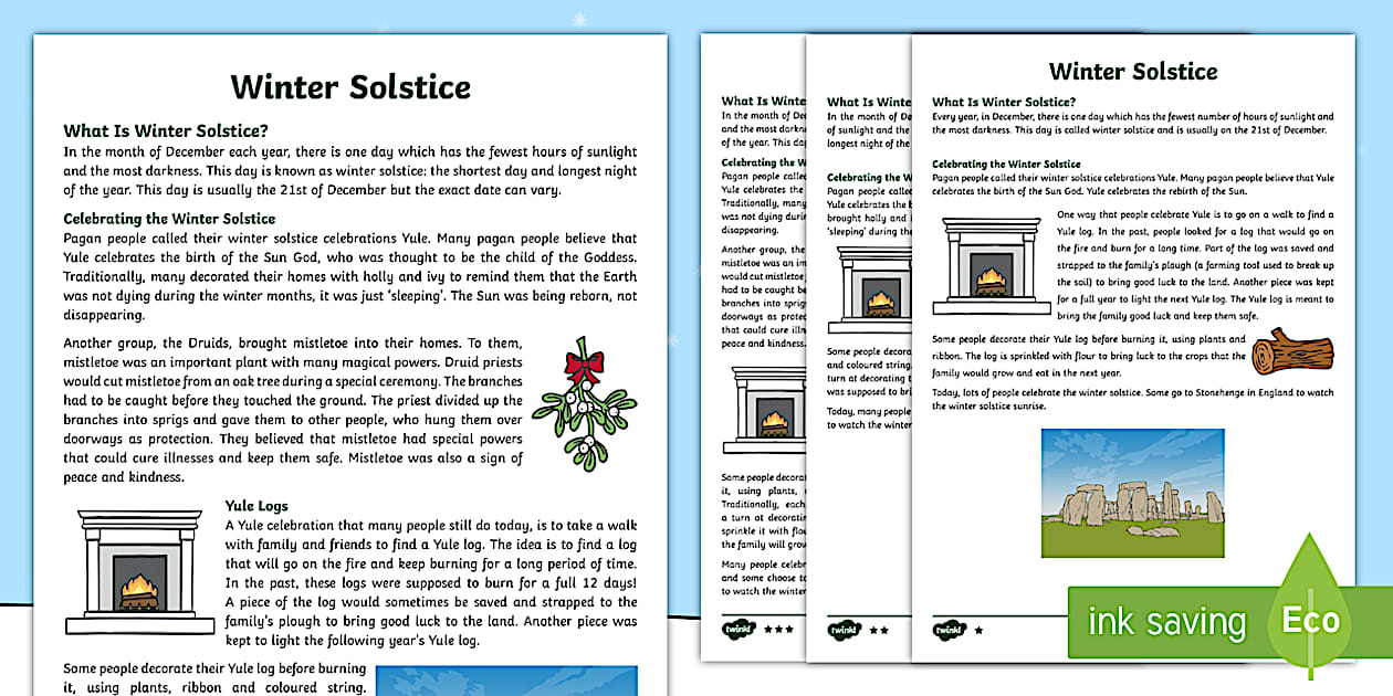 Winter Solstice Differentiated Fact File - Twinkl