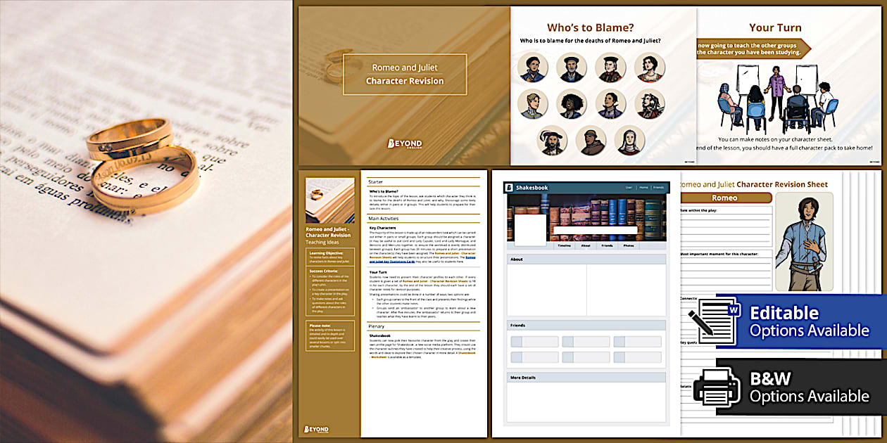 Romeo and Juliet: 'Who Is To Blame?' Lesson Pack | Beyond