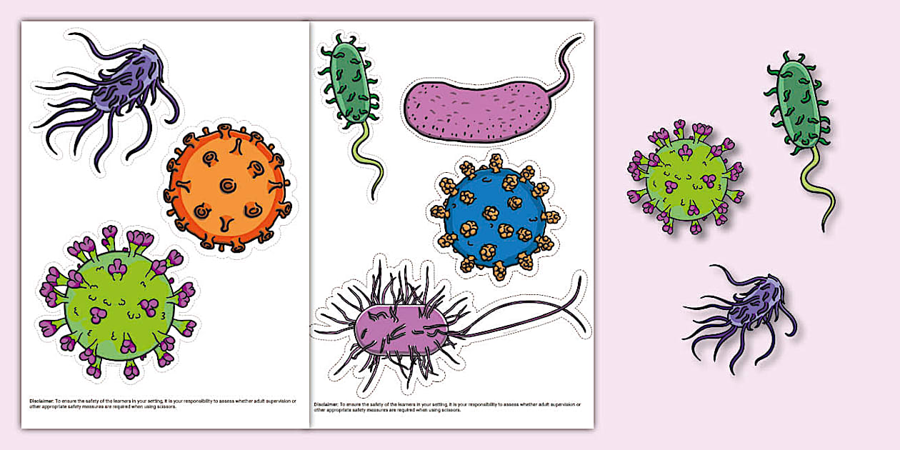 Germ Cut-Outs (teacher made) - Twinkl