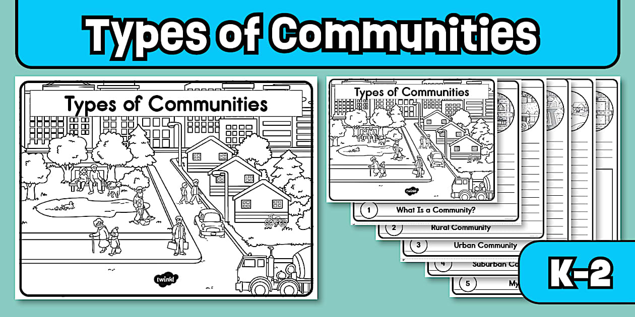 Types of Communities Flipbook for K-2nd Grade
