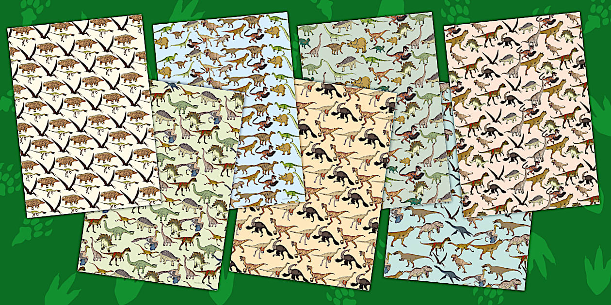 Dinosaur-Themed Pattern Paper Packs (teacher made) - Twinkl