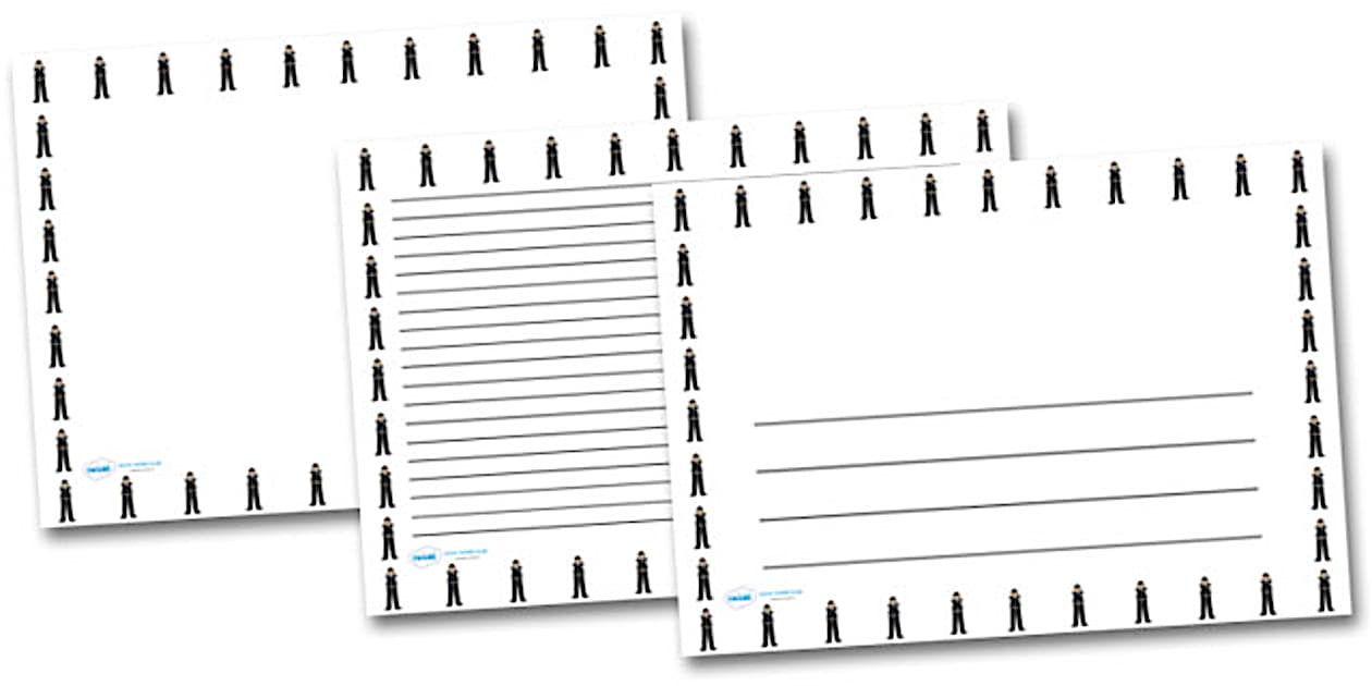 Policewoman Landscape Page Borders- Landscape Page Borders