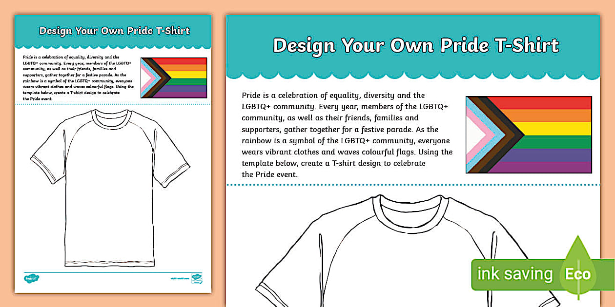 Design Your Own Pride T-Shirt Activity (teacher made)