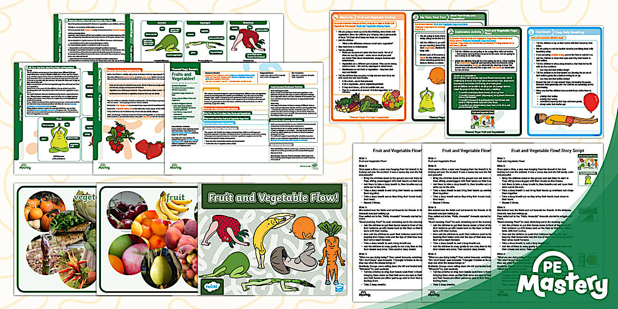 PE Mastery: EYFS Fruit and Yoga Vegetable Session - Twinkl