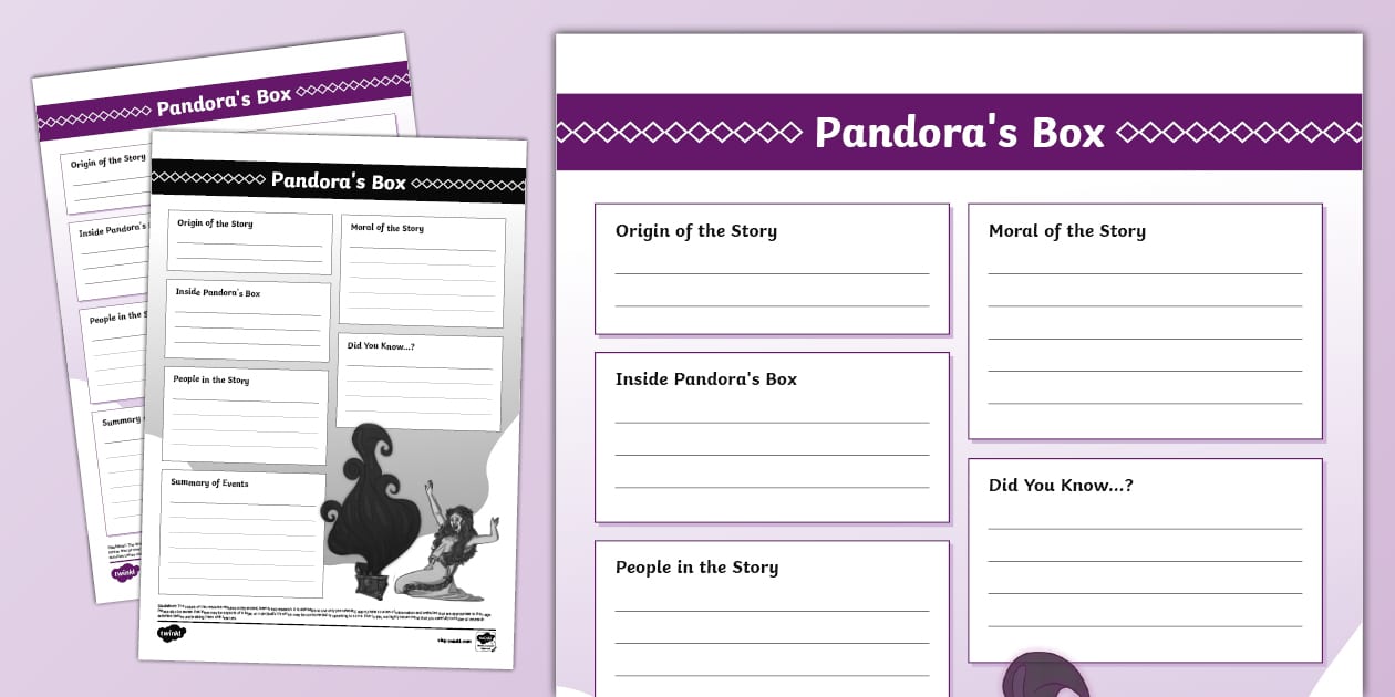 Pandora's Box Fact File Template (teacher made) - Twinkl