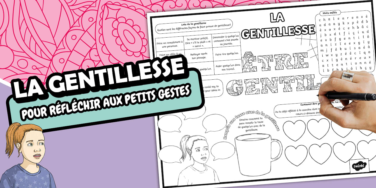 Fiche d'activités : La gentillesse - Twinkl