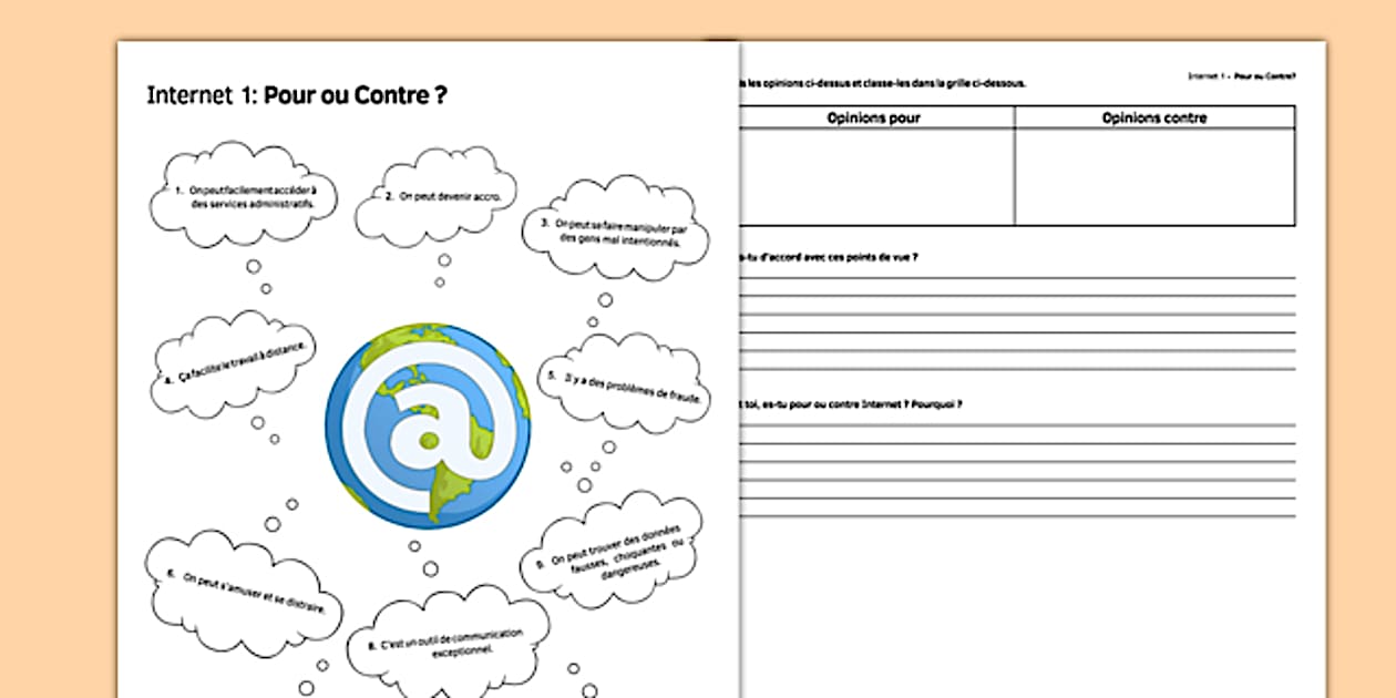 L'Internet : pour ou contre? (1) (l'enseignant a fait)