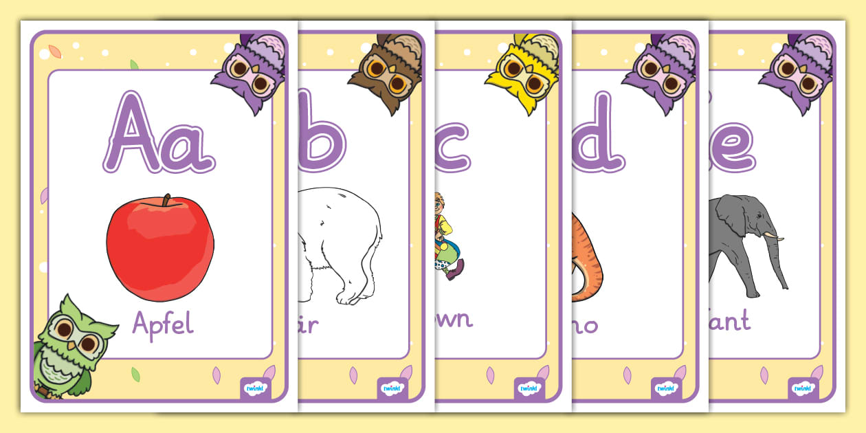 Eulen-Alphabet - Poster (Hecho por educadores) - Twinkl