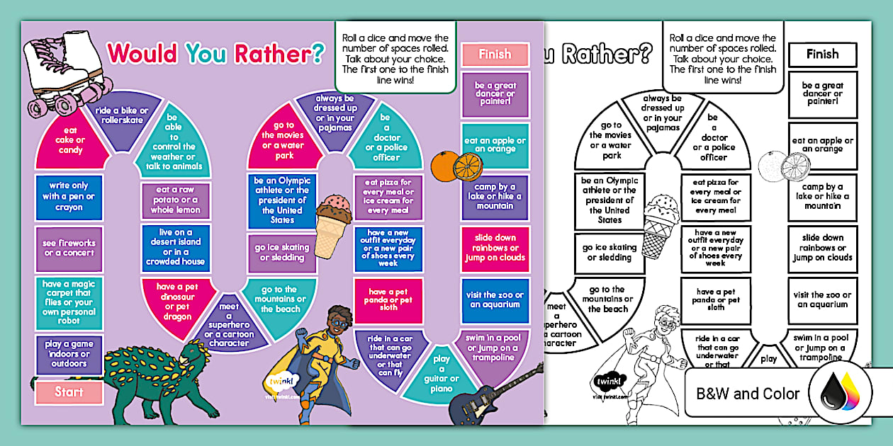 Would You Rather? Board Game (l'enseignant a fait) - Twinkl
