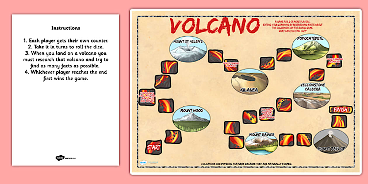 North American Volcanoes Board Game (teacher made) - Twinkl